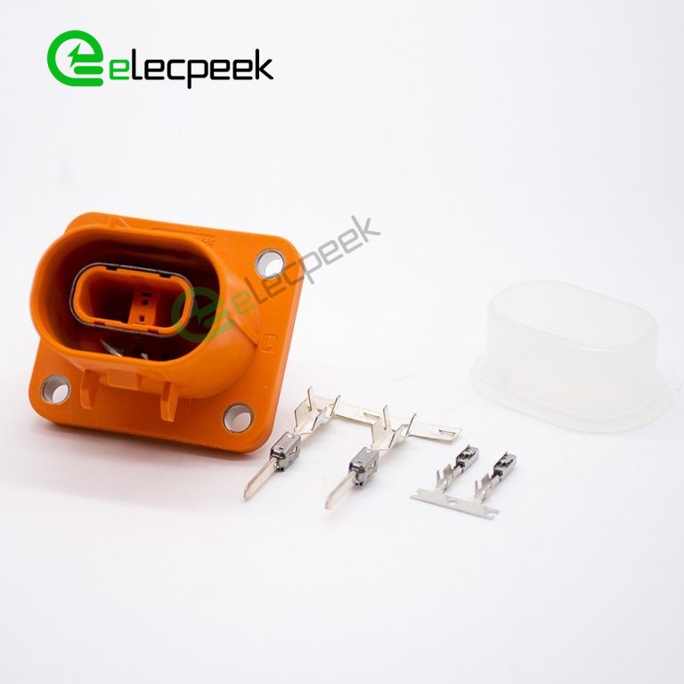 2 Pin 2.8mm HVIL Connector High Voltage Interlock 16A Straight Socket ...