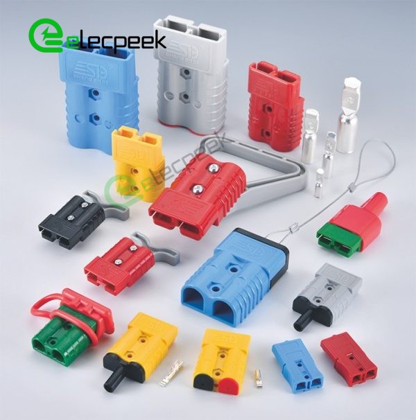 Blue Housing 2 Way Forklift Battery Power Cable Connectors 120A ...