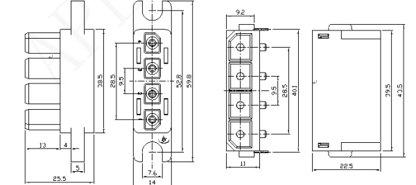 4 Pin 35A Straight 3000V High Current Heavy Load Power Drawer Connector - Elecpeek