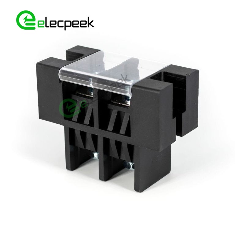100A High Current Feed Through Terminal Block 2 Pin 600V 38mm2 Panel ...