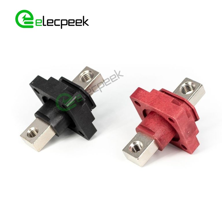 High Current Copper Terminal 150A 4 Hole Flange Black and Red Panel ...