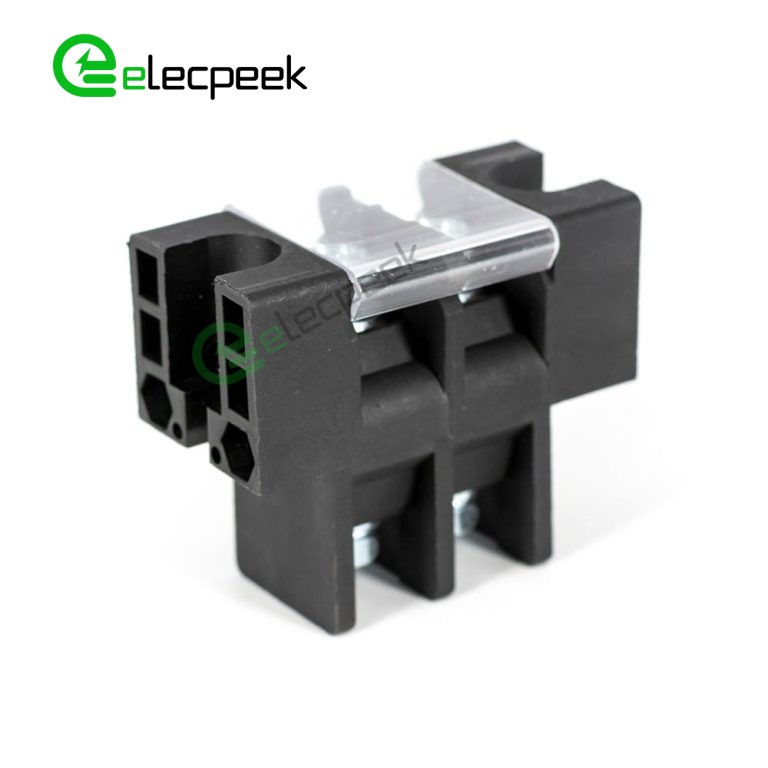 50A Panel Feed Through Terminal Block 2 Pin 8mm2 600V Straight